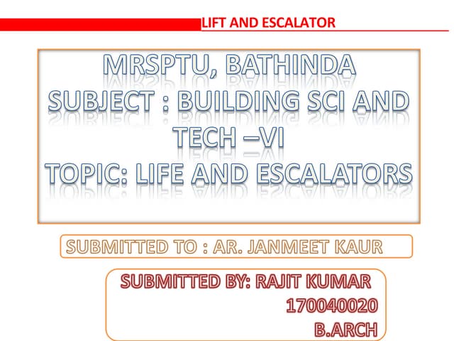 Elevator Codes in India -- IS 14665 at a glance | PPTX