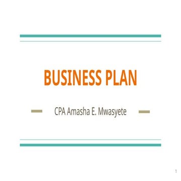 BUSINESS PLAN DEVELOPMENT FOR ENTREPRENEURS pptx | PPTX