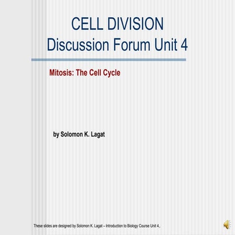 Presentation on cell division via mitosis with voice | PPT