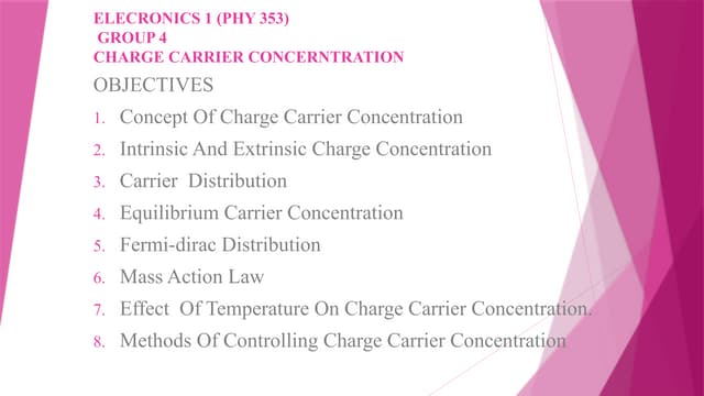 Ch.4, The Semiconductor in Equilibrium | PPTX