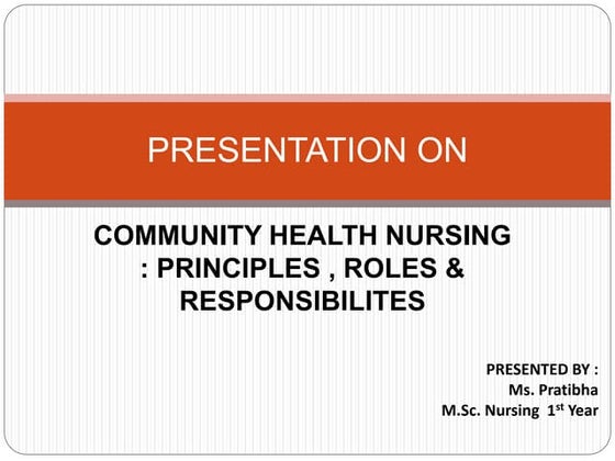 (1) introduction to community health nursing | PPTX