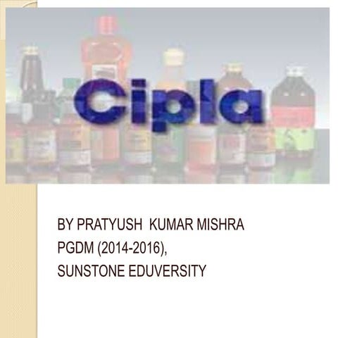 Presentation on cipla project | PPTX
