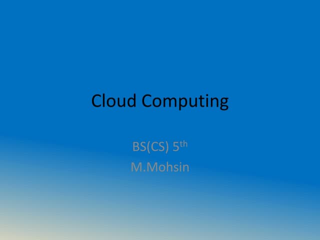 Presentation on Cloud computing | PPTX