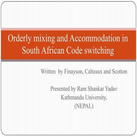 Presentation on code switching | PPTX