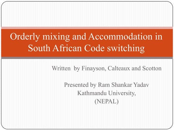 Code Switching Info Speech | PPTX