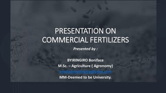 Investigatory project on fertilizer | PDF