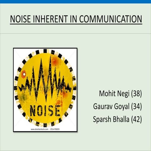 Presentation on communication noise | PPTX