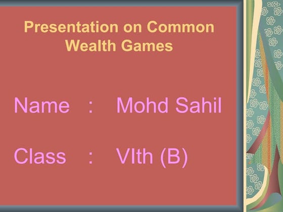 COMMONWEALTH GAMES 2010 | PPT