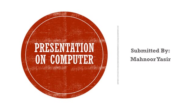 Presentation on computer | PPT