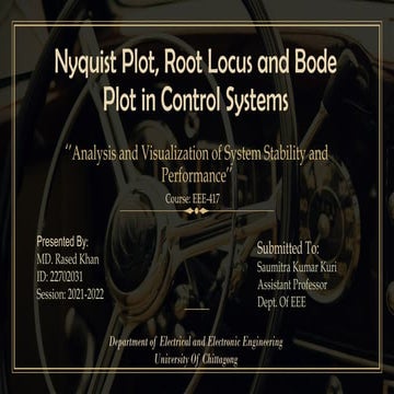 Nyquist Plot, Root Locus and Bode Plot in Control Systems | PPTX
