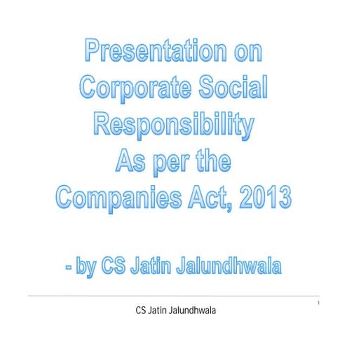 Presentation on corporate social responsibility new rules | PPT