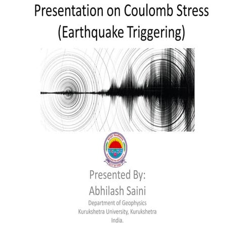Presentation on coulomb stress (earthquake triggering) | PPT