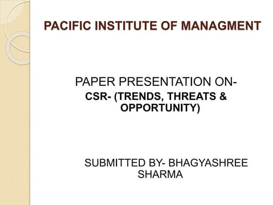 Corporate social responsibility (CSR) on Hospitals | PPTX