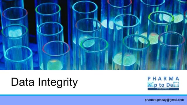 Data integrity in Pharmaceutical industry | PPTX