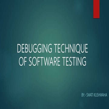 Presentation On Debugging Pptx Programming Languages Computing