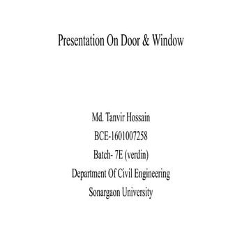 Presentation on door & window | PPTX