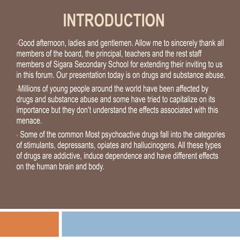 Presentation on drugs and substance abuse | PPTX