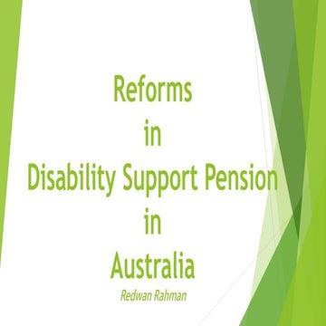 Reforms in Disability Support Pension in Australia | PPT