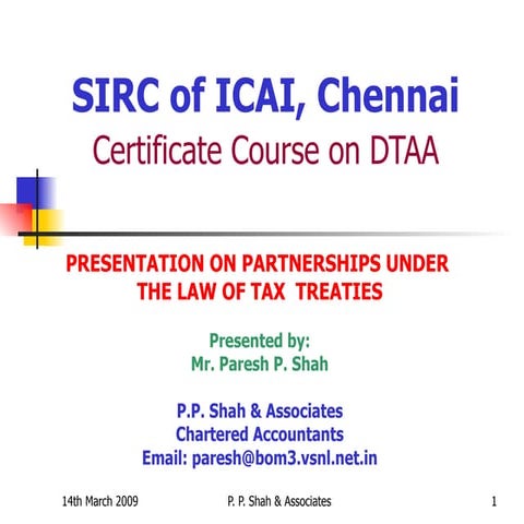 Presentation on dtaa by sirc institute of ca dt.14 3-09 | PPT