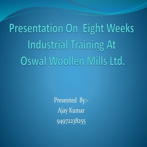 Presentation on _eight_weeks_industrial_training_at | PPTX