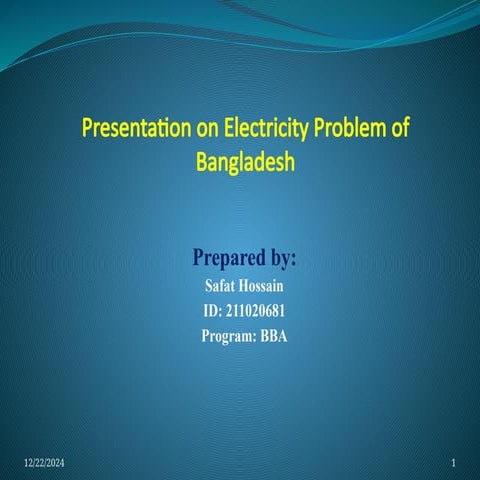Presentation on Electricity Problem of Bangladesh.pptx