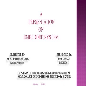 Presentation on embedded system | PPTX