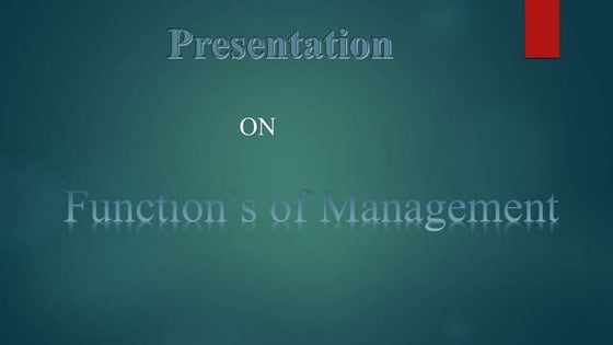 Functions of management | PDF