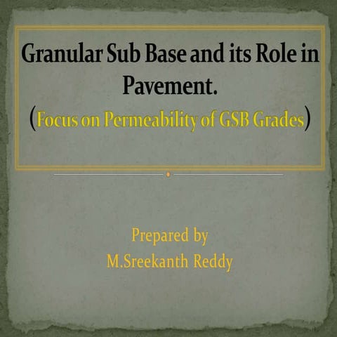 Presentation on gsb | PPTX