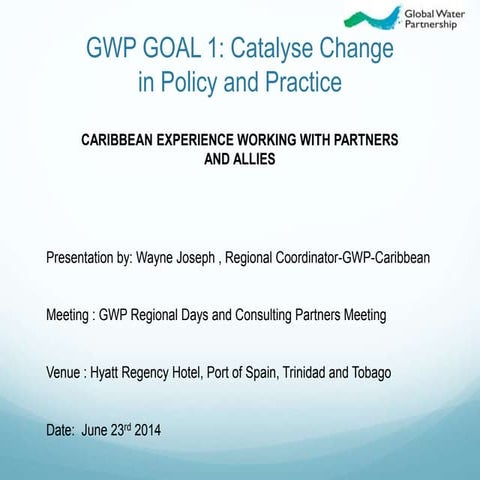 Presentation on GWP's Goal 1 | PPTX