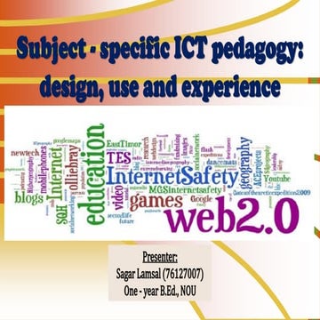 Subject - specific ICT pedagogy: design, use and experience | PDF