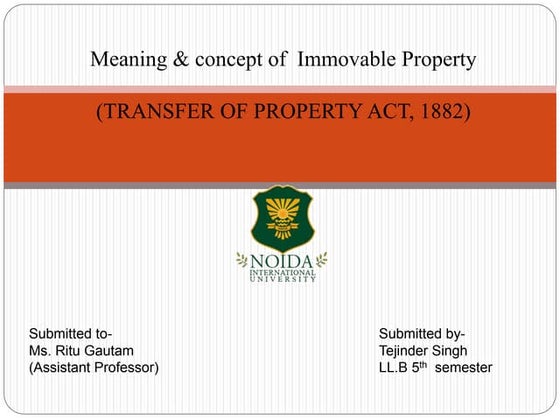 Topic 1. Movable and Immovable Property | PPT