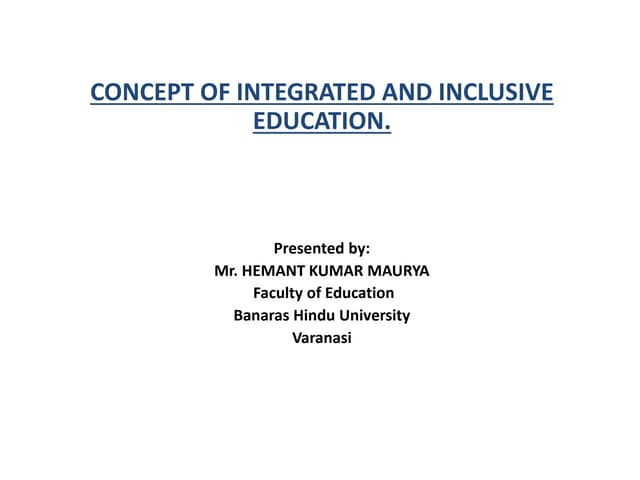 Concept of integrated education | PPTX