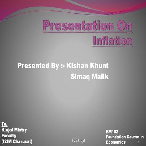 Presentation on inflation | PPTX