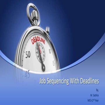 Job Sequencing with Deadlines | PPTX