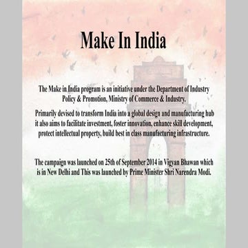 Make in india - The Way Ahead Class 12 Economics Project | PDF