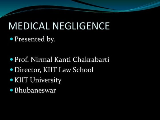 Medical negligence ppt | PPT