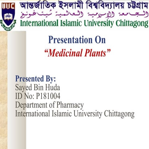Presentation on medicinal plants | PPT