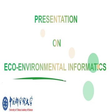 What is Eco-Environmental informatics | PPTX
