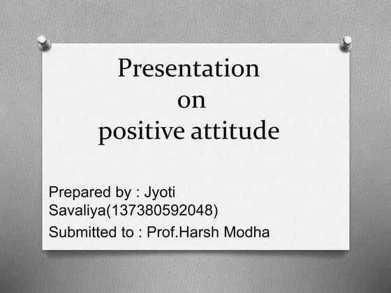 Positive Attitude in the Workplace | PPTX