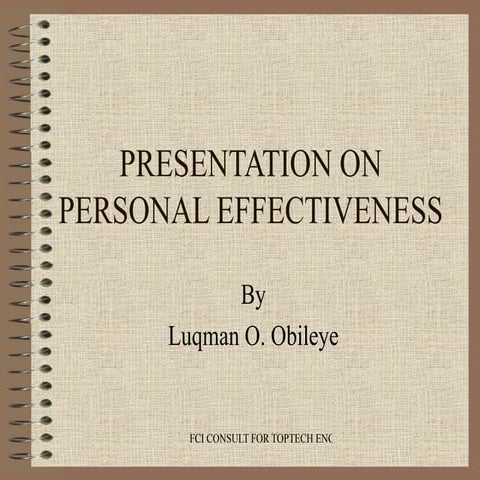 Presentation on Personal Effectiveness | PPT