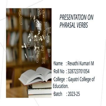 Presentation on Phrasal verbs for english | PPT