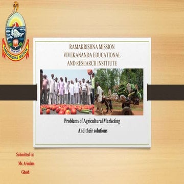 Presentation on problem and solution of agricultural marketing. | PPTX