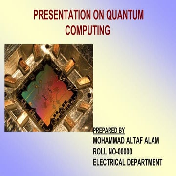 Presentation on quantum_computing | PPT