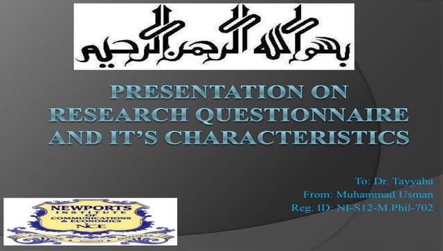Questionnaire designing in a research process | PPT