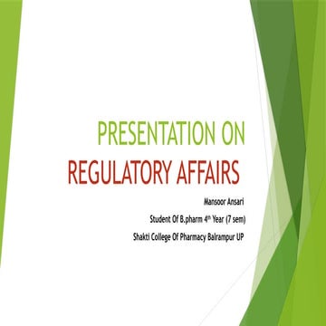 Presentation On Regulatory affairs .pptx