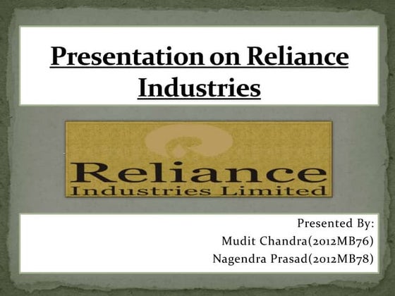 Reliance industries ltd. | PPTX