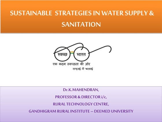 Presentation on water supply system and sources in rural area | PPT