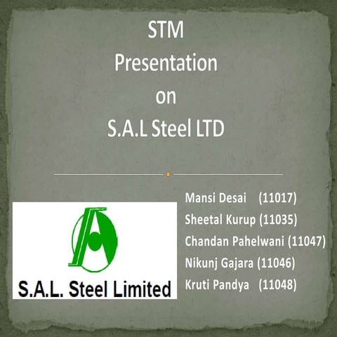 Presentation on SAL Steel Ltd | PPTX