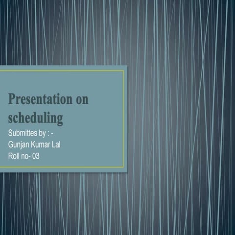 Scheduling Topic of Production and Operations | PPT