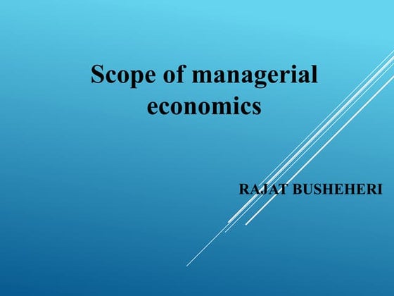 Role of Managerial Economics in Decision Making | PPTX